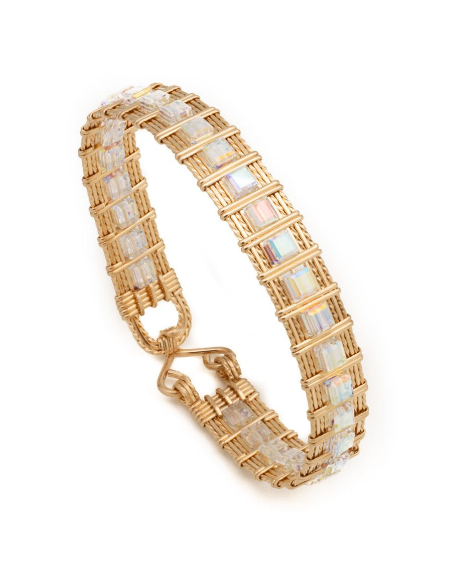 WIRE WRAPPED GOLD BRACELET WITH CRYSTAL BEADS (6 styles) – Twisted Wire ...