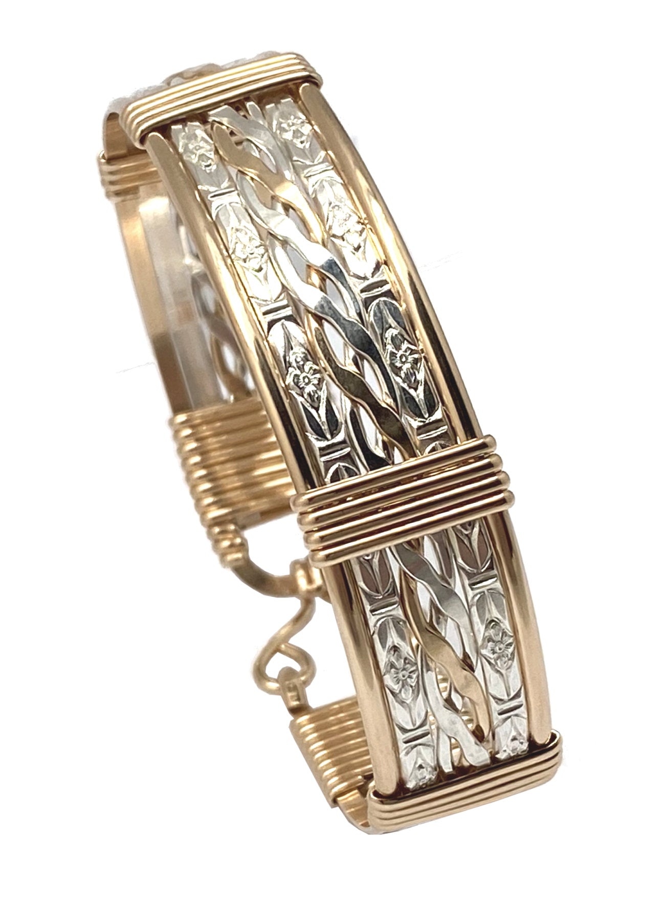 MEDIUM MIXED WIRE WRAPPED BRACELETS WITH EMBOSSED PATTERNS (10 styles ...