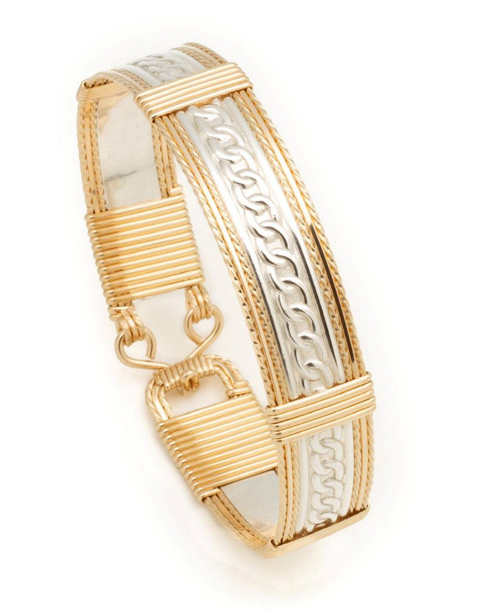 MEDIUM MIXED WIRE WRAPPED BRACELETS WITH EMBOSSED PATTERNS (10 styles ...