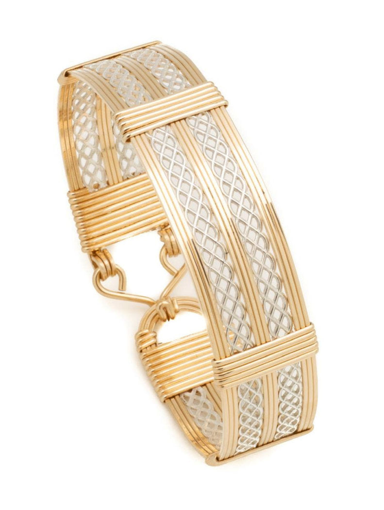 MEDIUM MIXED WIRE WRAPPED BRACELETS WITH EMBOSSED PATTERNS (10 styles ...