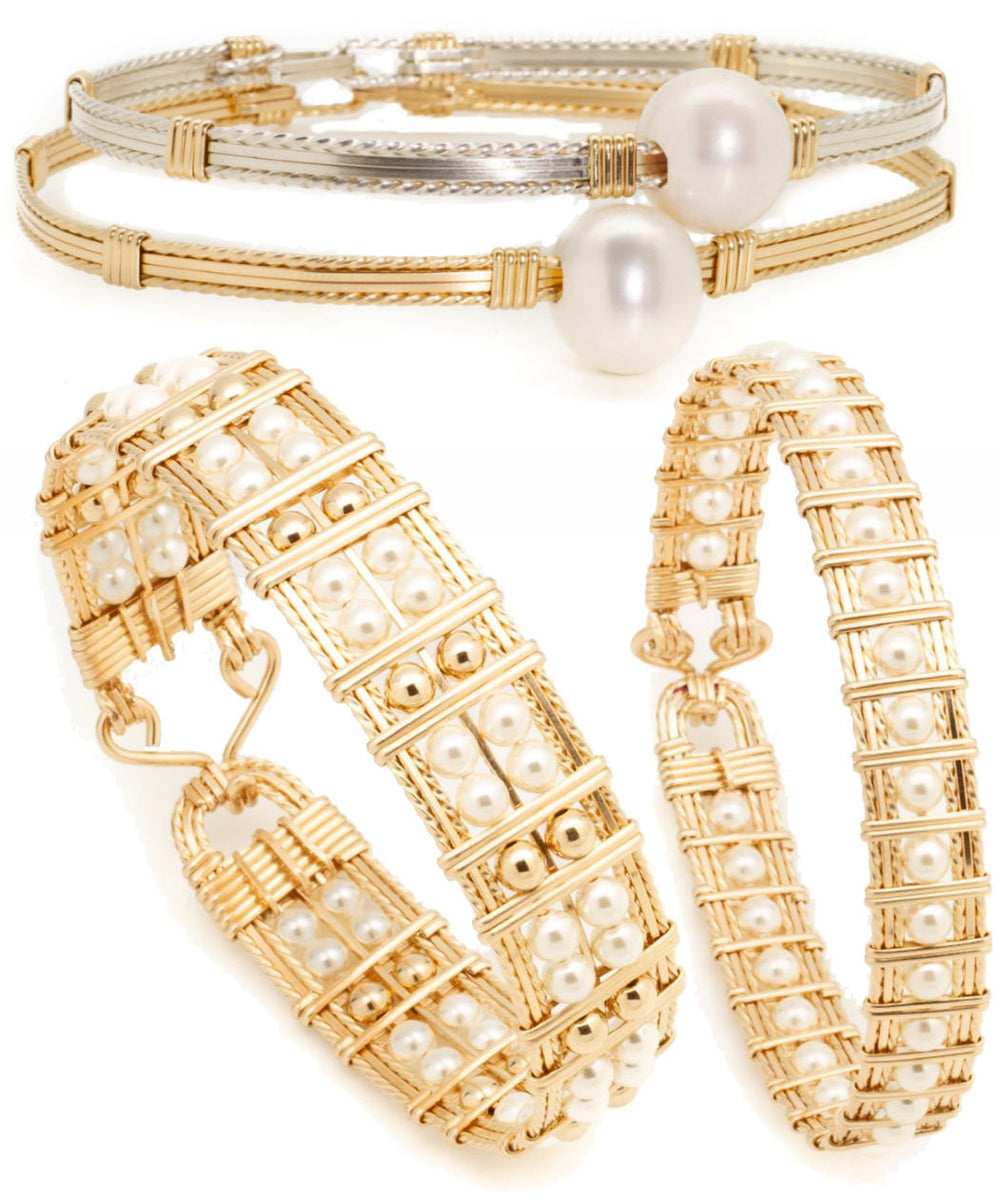 PEARL WIRE WRAPPED BRACELETS (6 styles) – Twisted Wire Designs